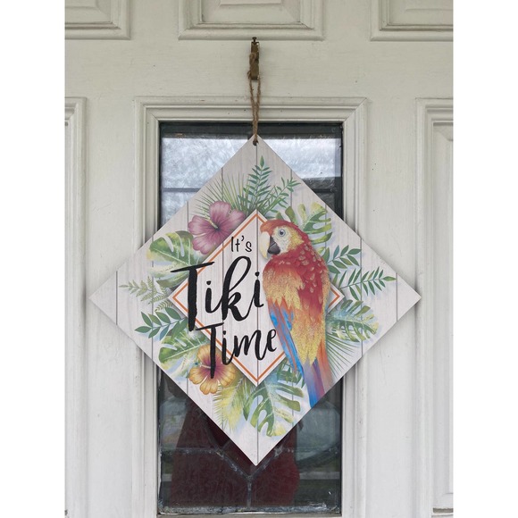 Unbranded | Wall Decor | Its Tiki Time Parakeet Summer Wreath Sign ...
